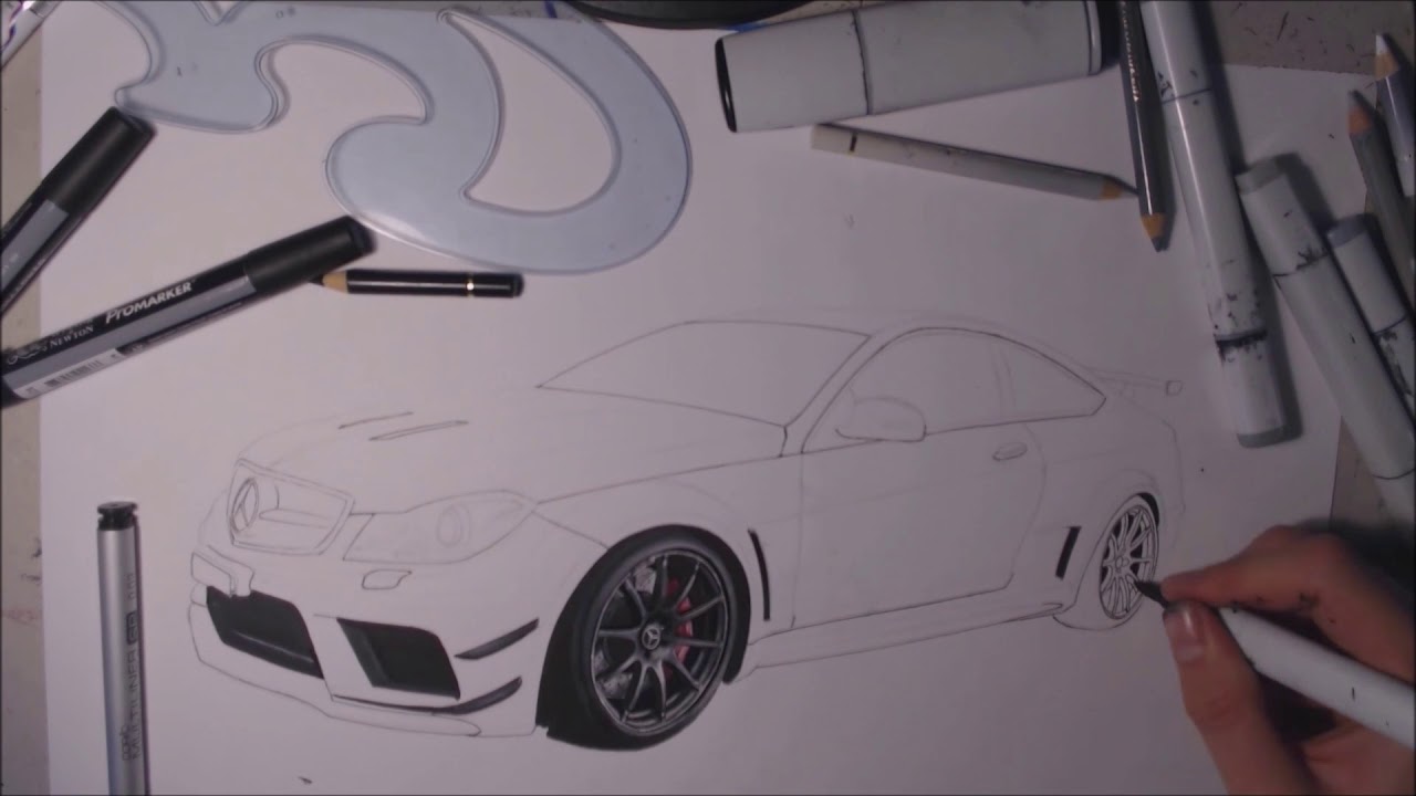 C63 AMG Black Series drawing - YouTube