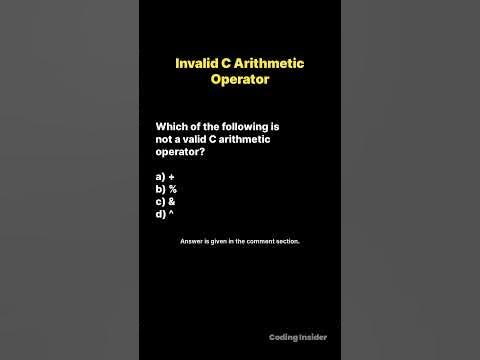 Invalid C Arithmetic Operator: Can You Spot It? - YouTube