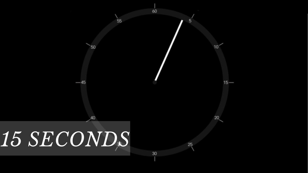 15 SECONDS - ANALOG CLOCK TIMER & ALARM - 1080p - DARK SCREEN ...