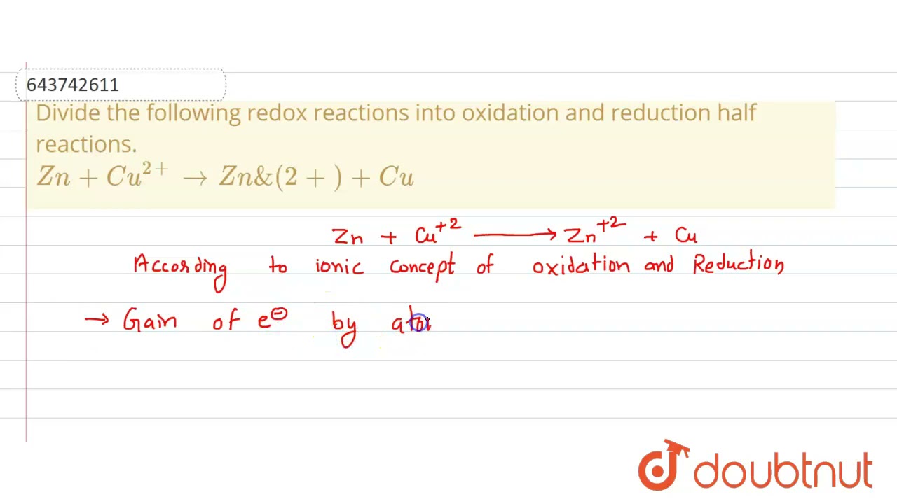 Reduction Half Reaction