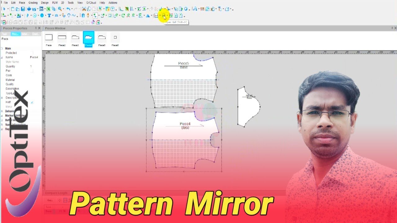 OptiTex CAD Software Pattern Mirror, নতুনদের জন্য বাংলা টিভি, Part, 8 ...