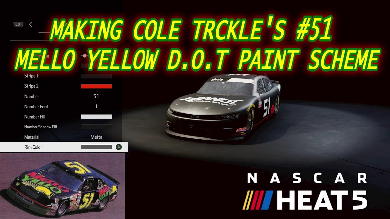 MAKING COLE TRICKLE'S NO 51 MELLO YELLO DAYS OF THUNDER NASCAR PAINT ...