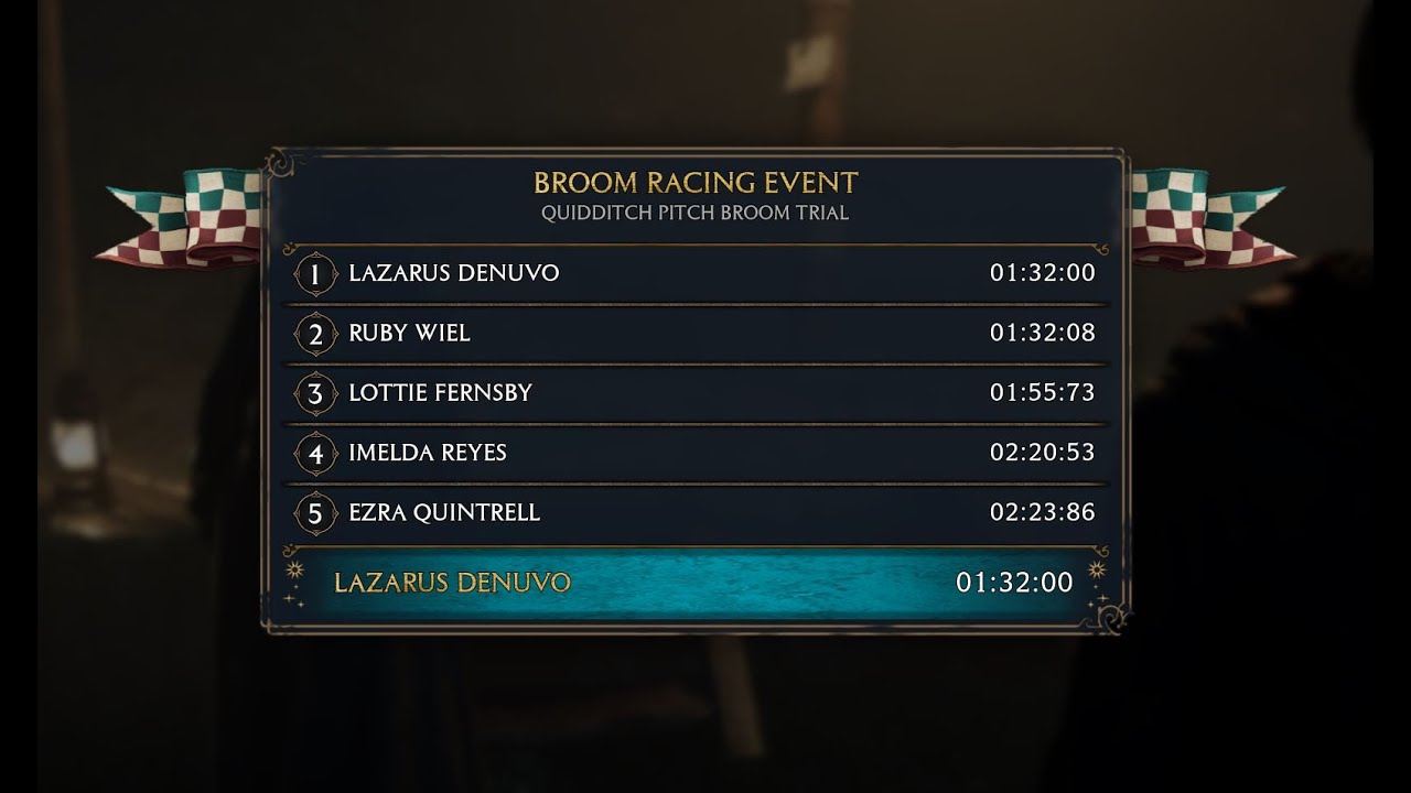 Hogwarts Legacy Broom Racing Event (Time Trial) No Upgrades 1:32:00 ...