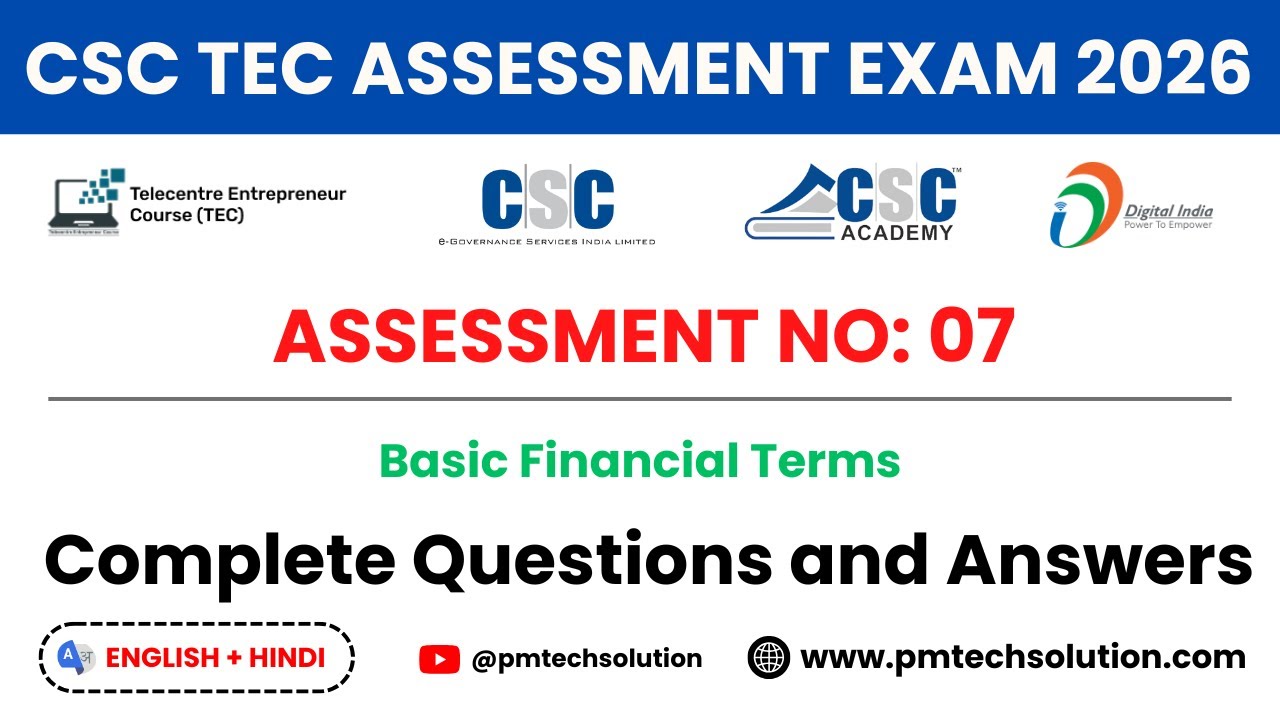 CSC TEC Assessment Exam Questions and Answers 2026 | English & Hindi ...