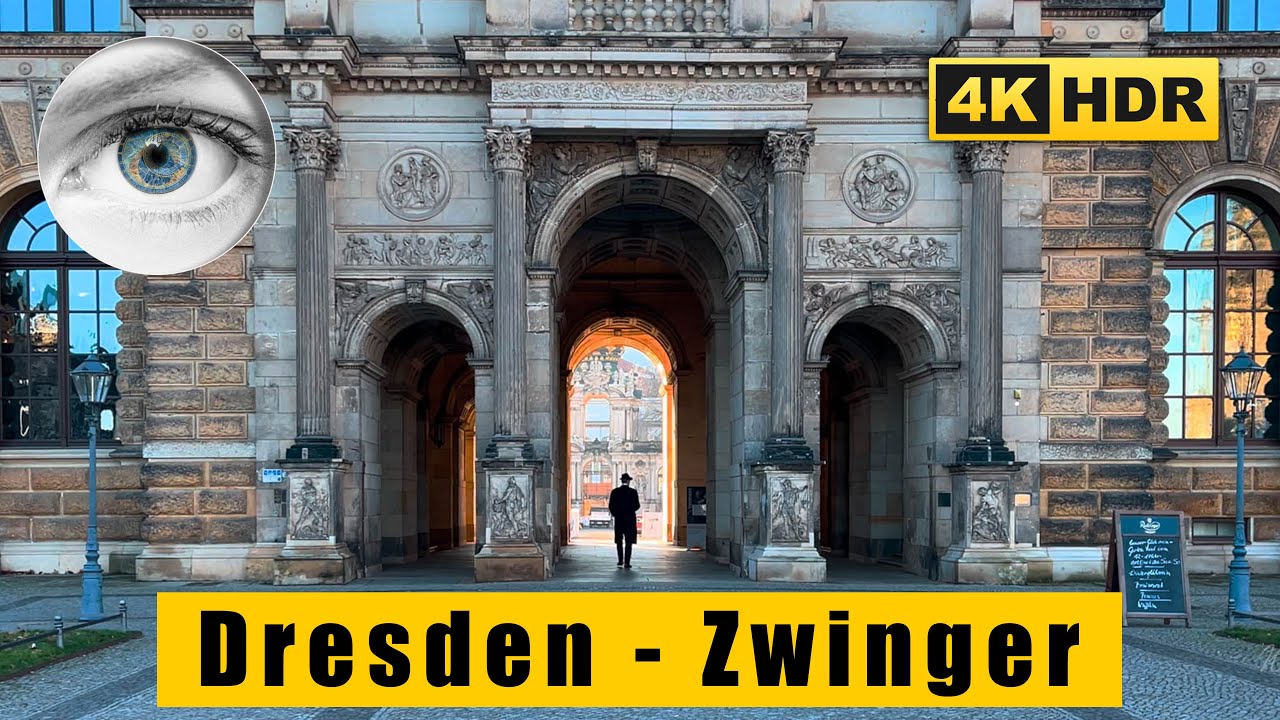 Dresden walk 4k HDR - Zwinger, SchlossPlatz, Katholische Hofkirche ...