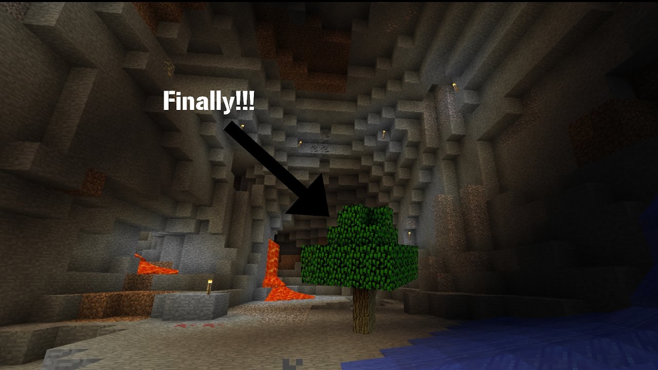 Minecraft Cave Survival Episode 2 (First Tree!!!) - YouTube