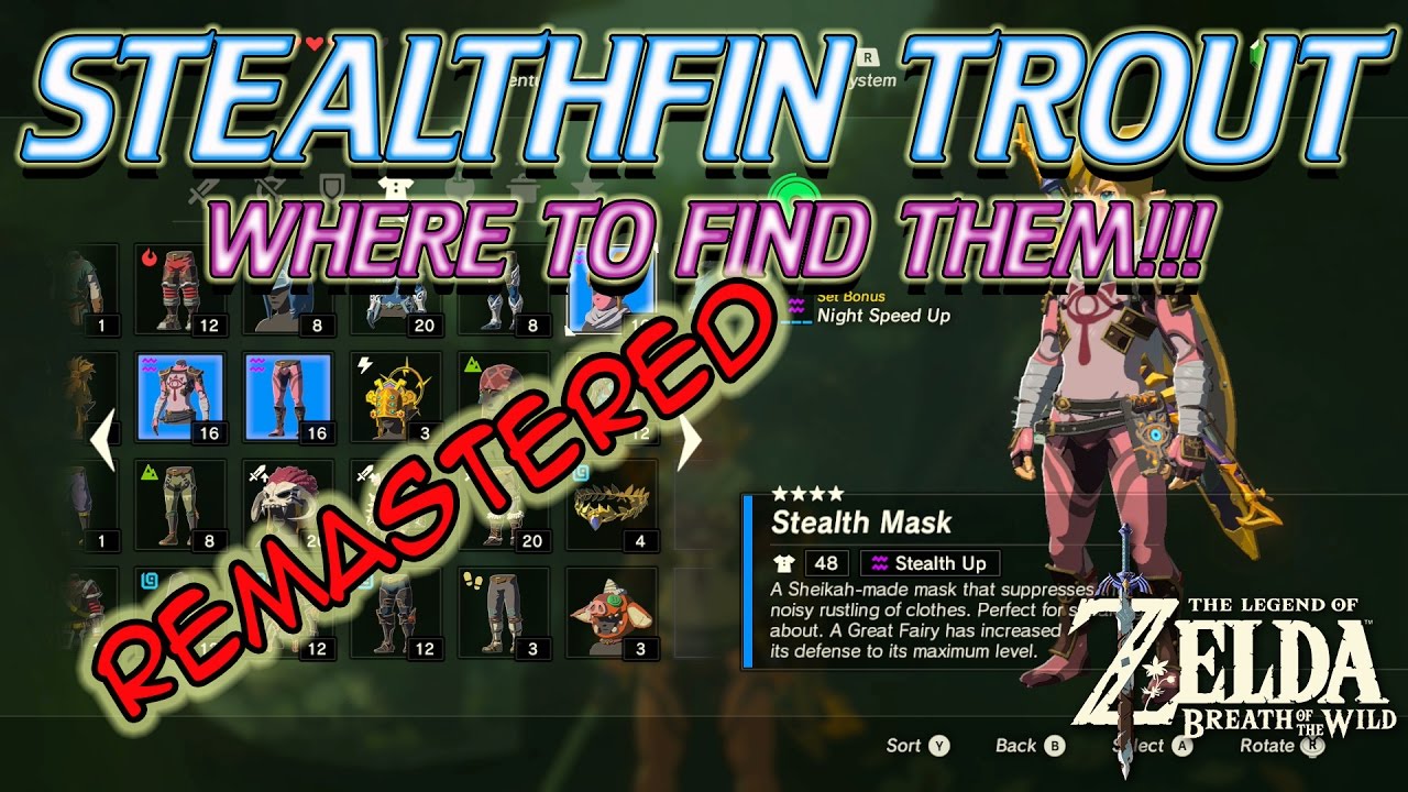 Zelda Breath of the Wild - Where to find stealthfin trout (REDONE with ...