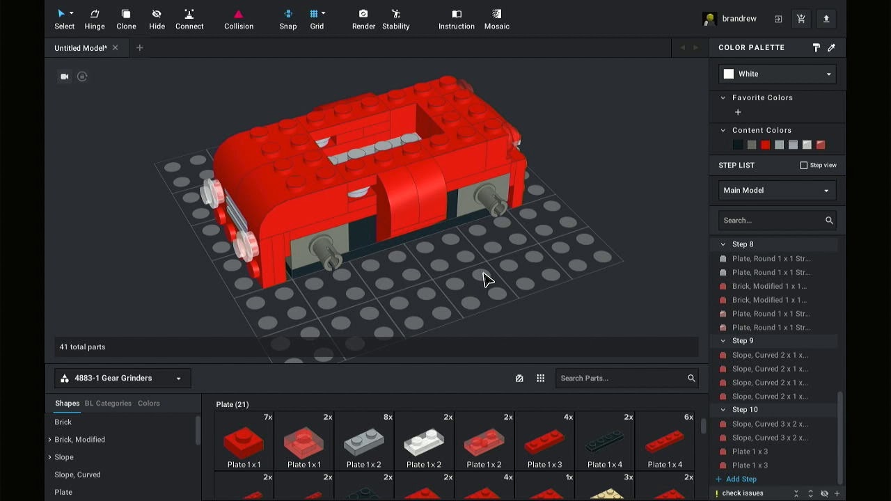LEGO 4883 - Gear Grinders (Model A) - Building in Bricklink Studio ...
