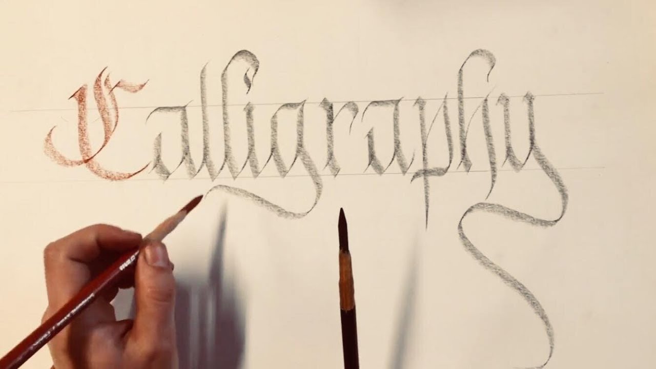 Preparing a charcoal pencil for calligraphy - YouTube