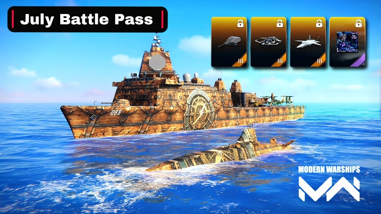 July 2024 Battle Pass Review (commentary) in Modern Warships - YouTube