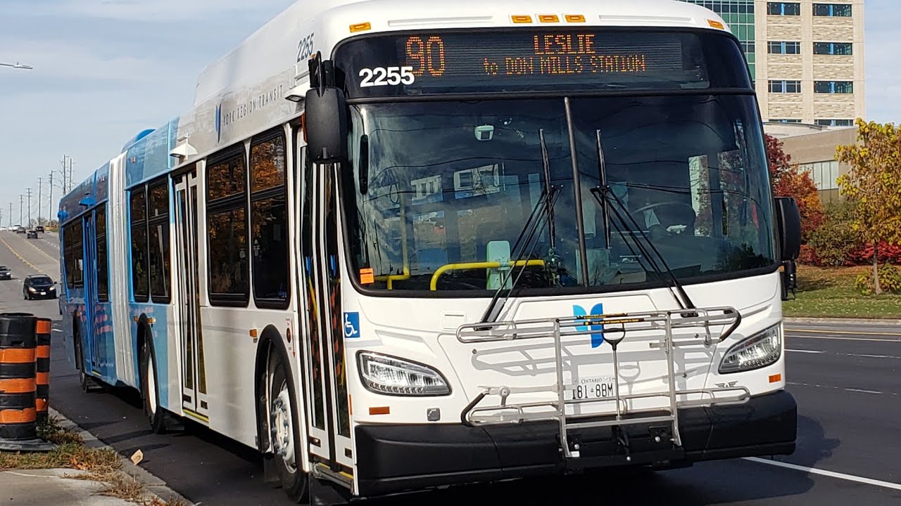 YRT 2022 New Flyer XD60 2255 on the 90 Leslie to Don Mills Station (10 ...