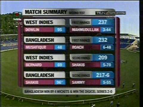BAN VS WI (2nd Test) Win © Mishu™ - YouTube