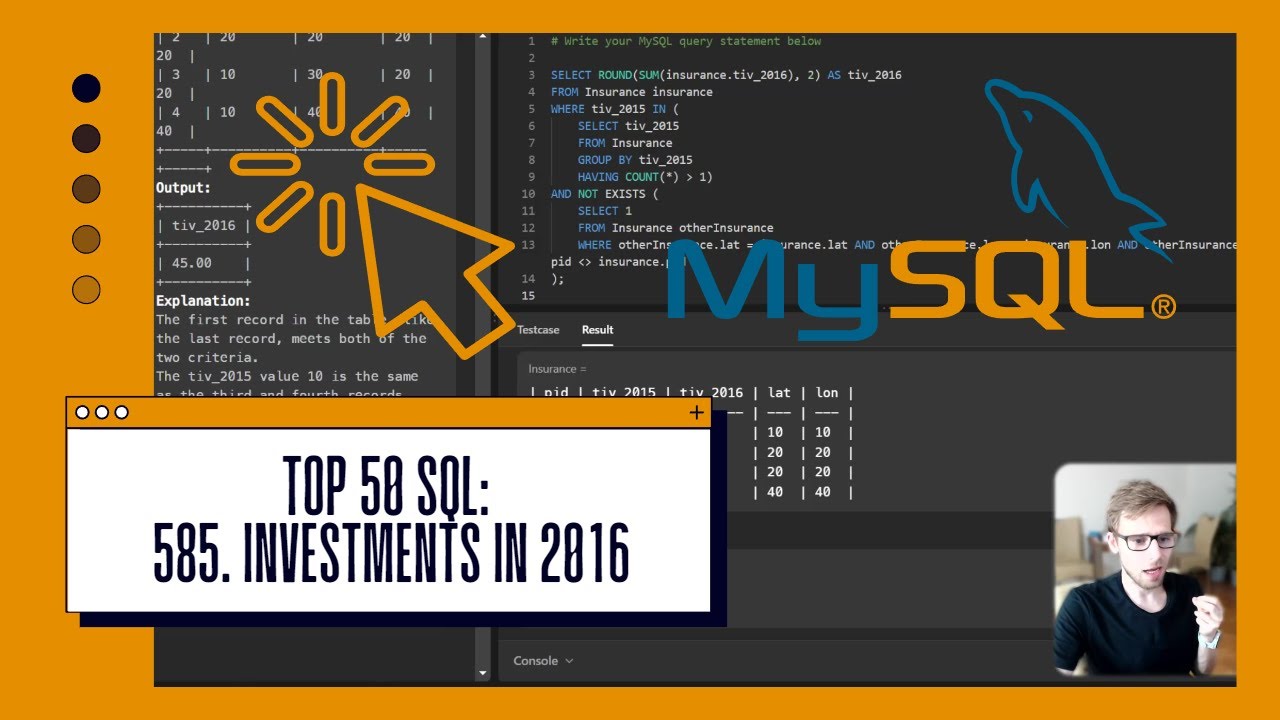 🔥 Solving 'Investments in 2016' SQL Challenge: Dive Into Complex Selections and Aggregations! 💰 ...