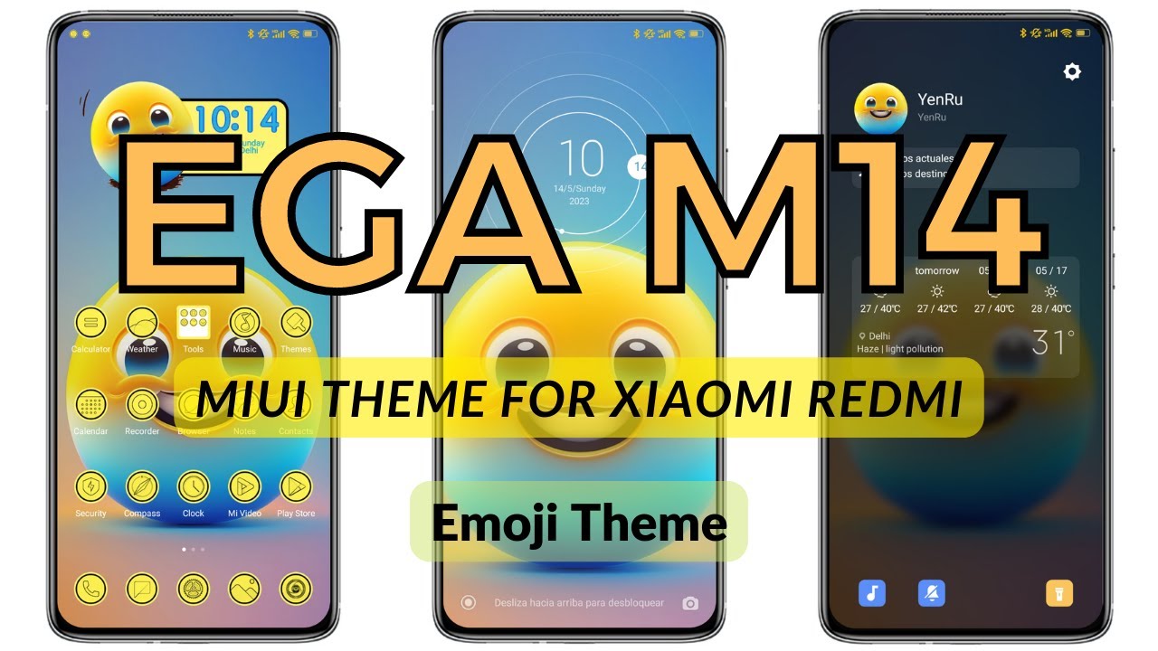 Emoji MIUI theme EGA M14 for Xiaomi and Redmi Phones - YouTube