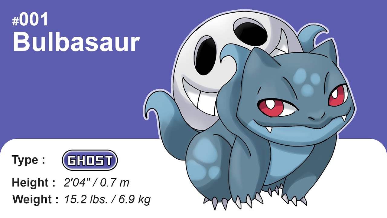 Ghost Type Bulbasaur Evolution | Pokémon Type Swap | Max S - YouTube