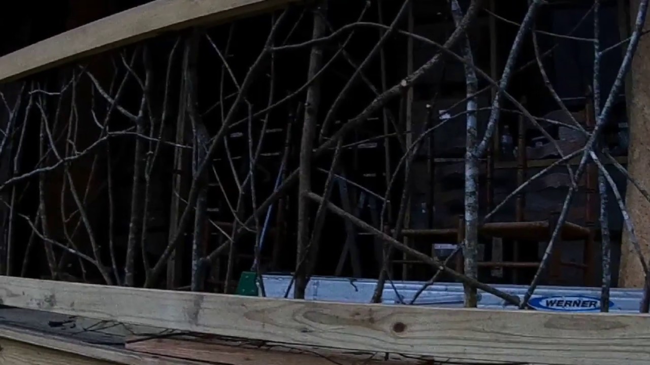Rustic Hand Rails for Hand Hewn Log Cabin - YouTube