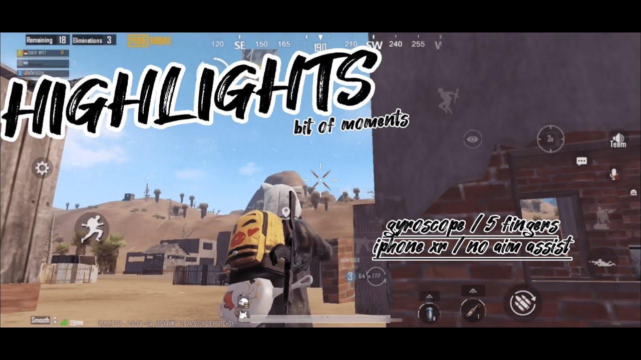 PUBG MOBILE HIGHLIGHTS GAMEPLAY | SCOPE X3 | IPHONE XR | GYROSCOPE ...