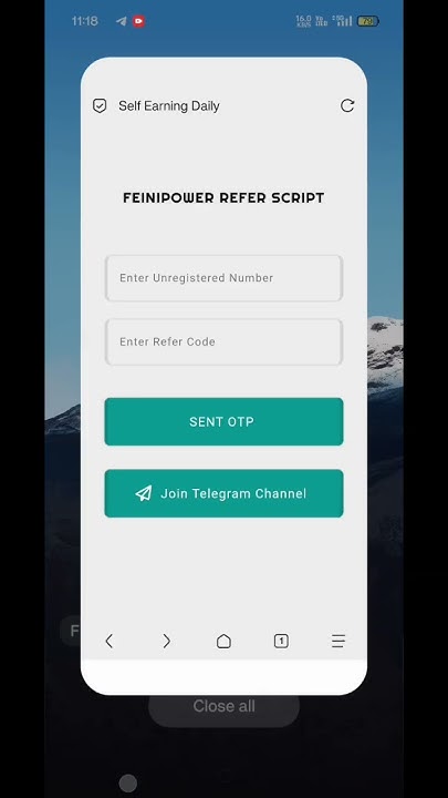 Feinipower website refer script| new earning app today refer script| new website refer script ...