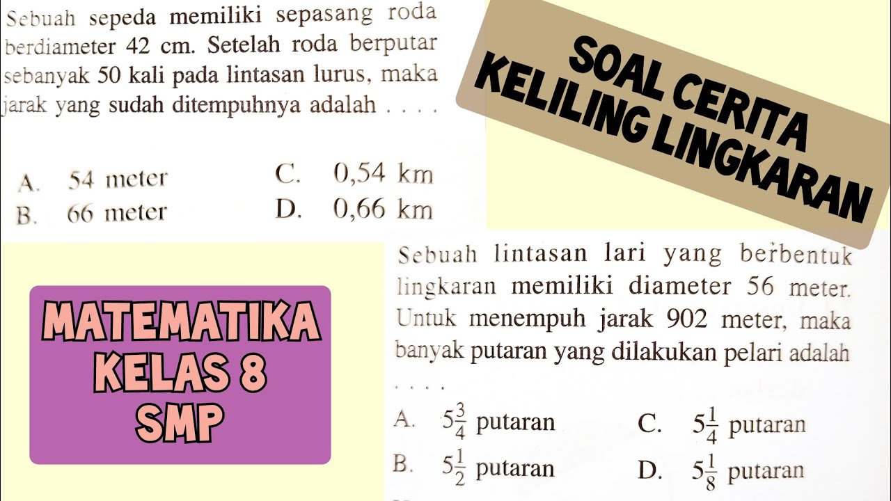 Soal Cerita Keliling Lingkaran - Jarak Lintasan - Banyak Putaran Roda ...