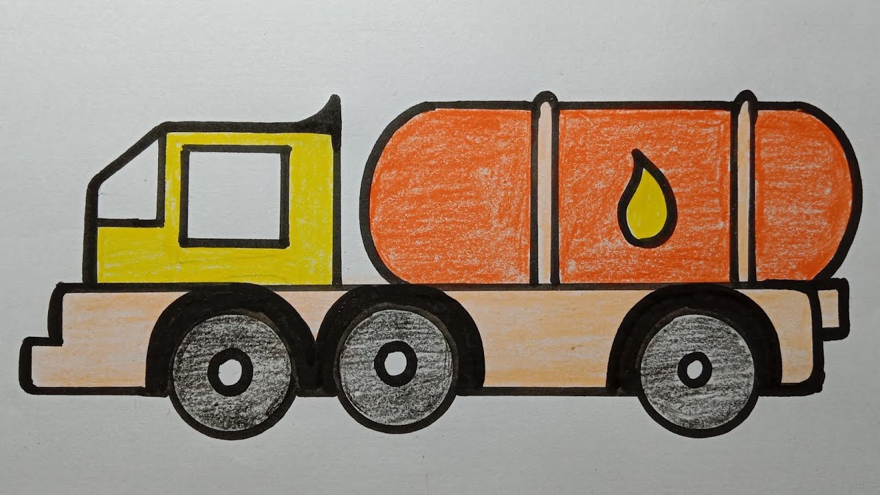 Drawing, Painting, Coloring water Tanker for kids & Toddlers || How to ...