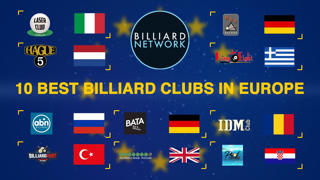 10 Best Billiard Clubs in EUROPE - by Billiard Network - YouTube