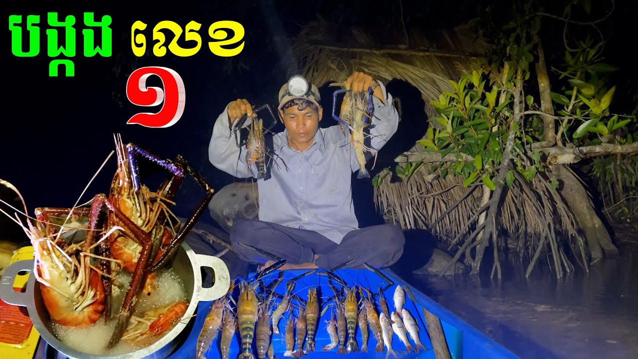 បង្កងនៅកោះពយផ្លូវក្របីធំៗណាស់ ស្ងោរទឹកដូងនៅកោះថ្មគ Find Big Prawns at ...