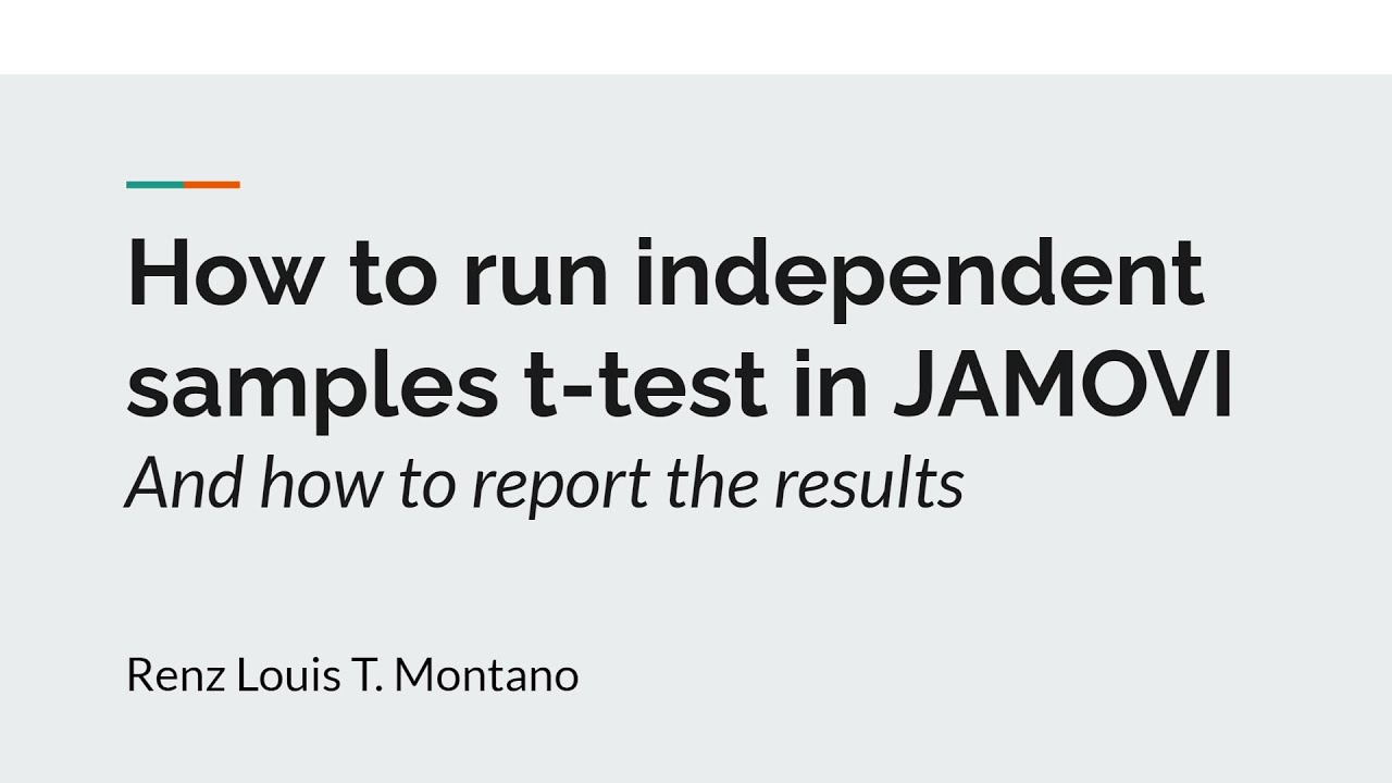 jamovi - Independent Samples t-test Tutorial - YouTube
