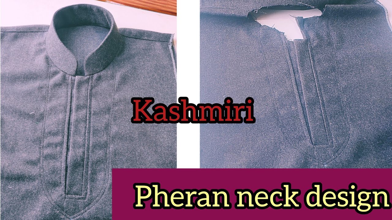 Pheran neck design // pheran neck cutting and stitching - YouTube
