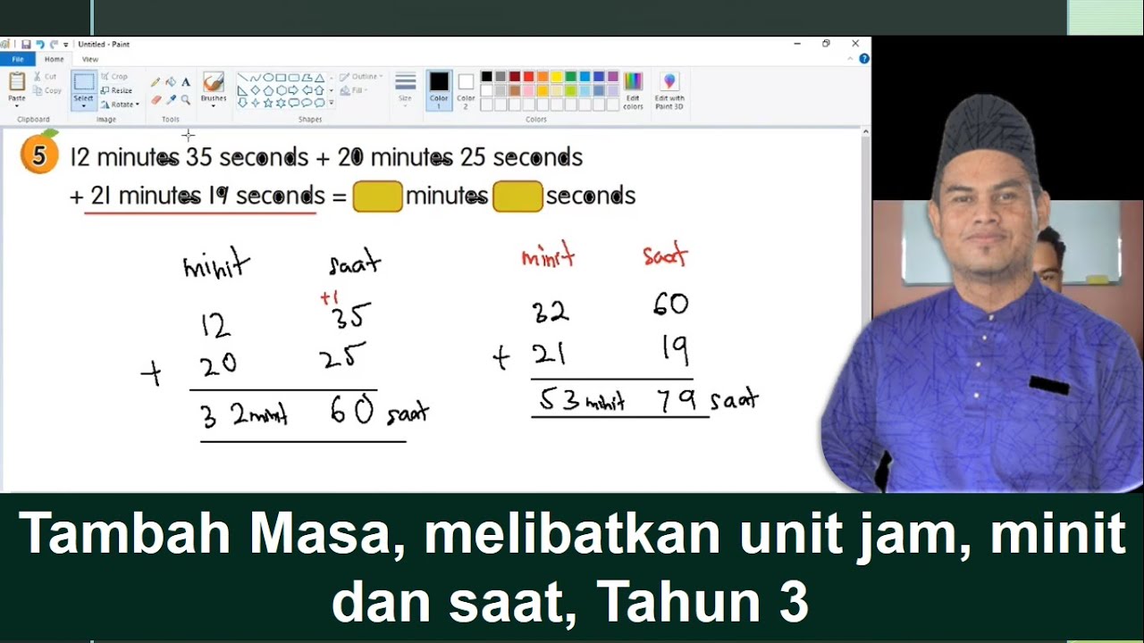 Tambah Masa, melibatkan unit jam, minit dan saat, Tahun 3 - YouTube