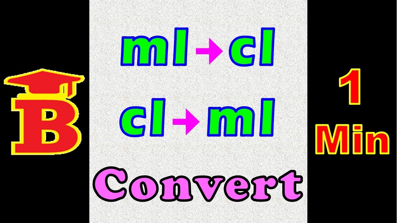 Ml To Cl Cl To Ml Conversion YouTube