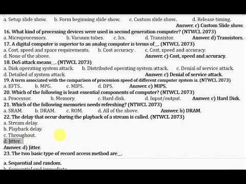 PSC Transit #Computer Operator NTWCL 2073 #2073 #Quiz #computeroperator #asstcomputeroperator # ...