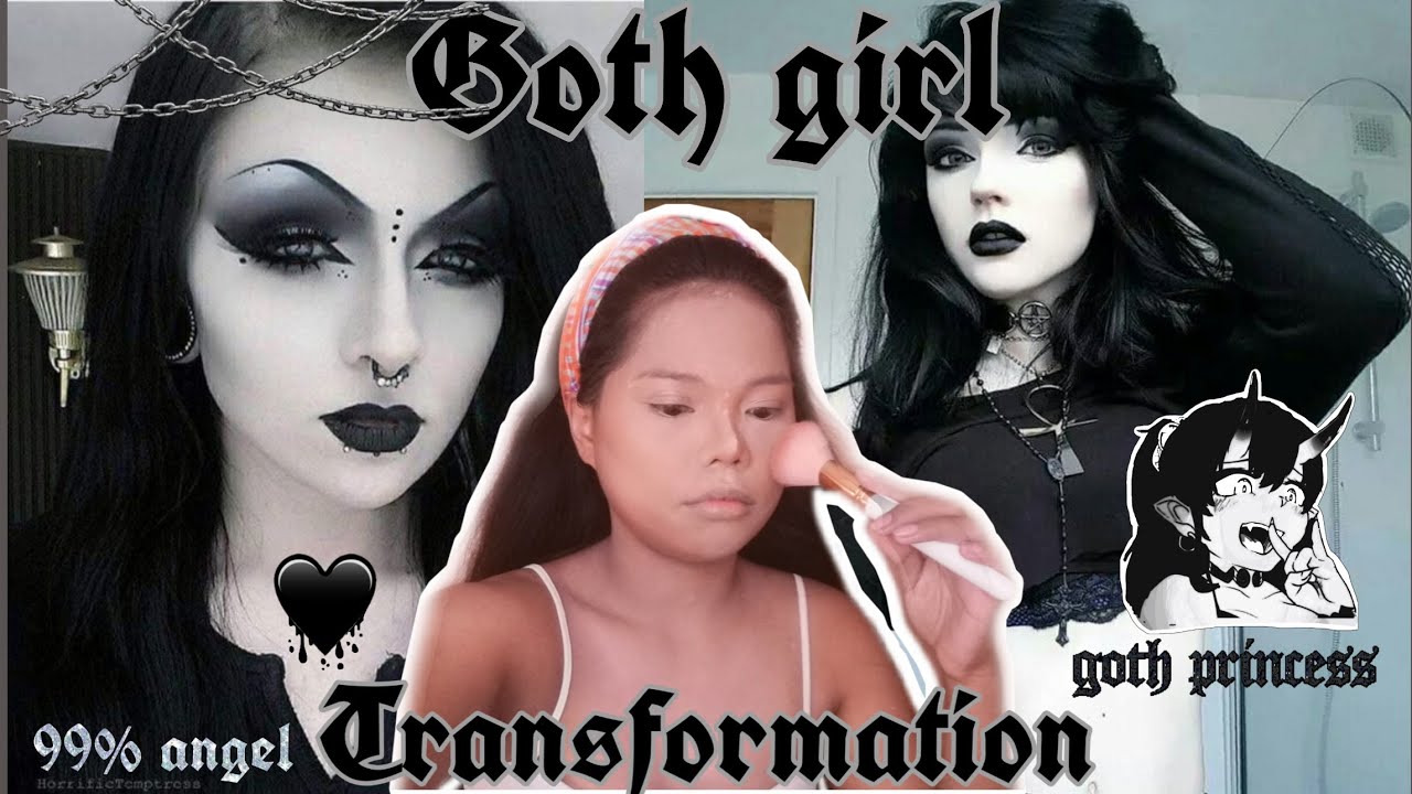 Goth girl transformation | makeup tutorial | tiktok makeup | goth ...