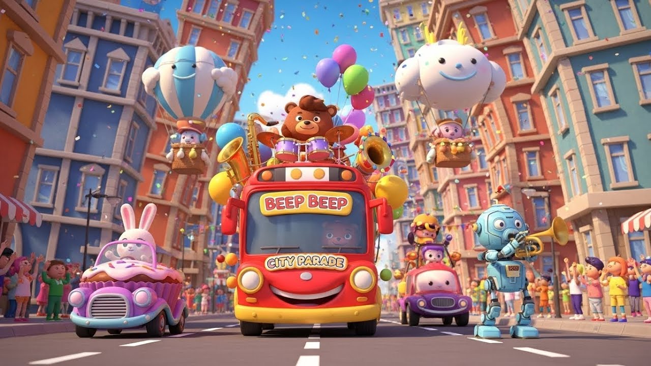 Beep Beep City Parade 🚗🎉 | Fantasy Song for Kids | Learn Colors and ...
