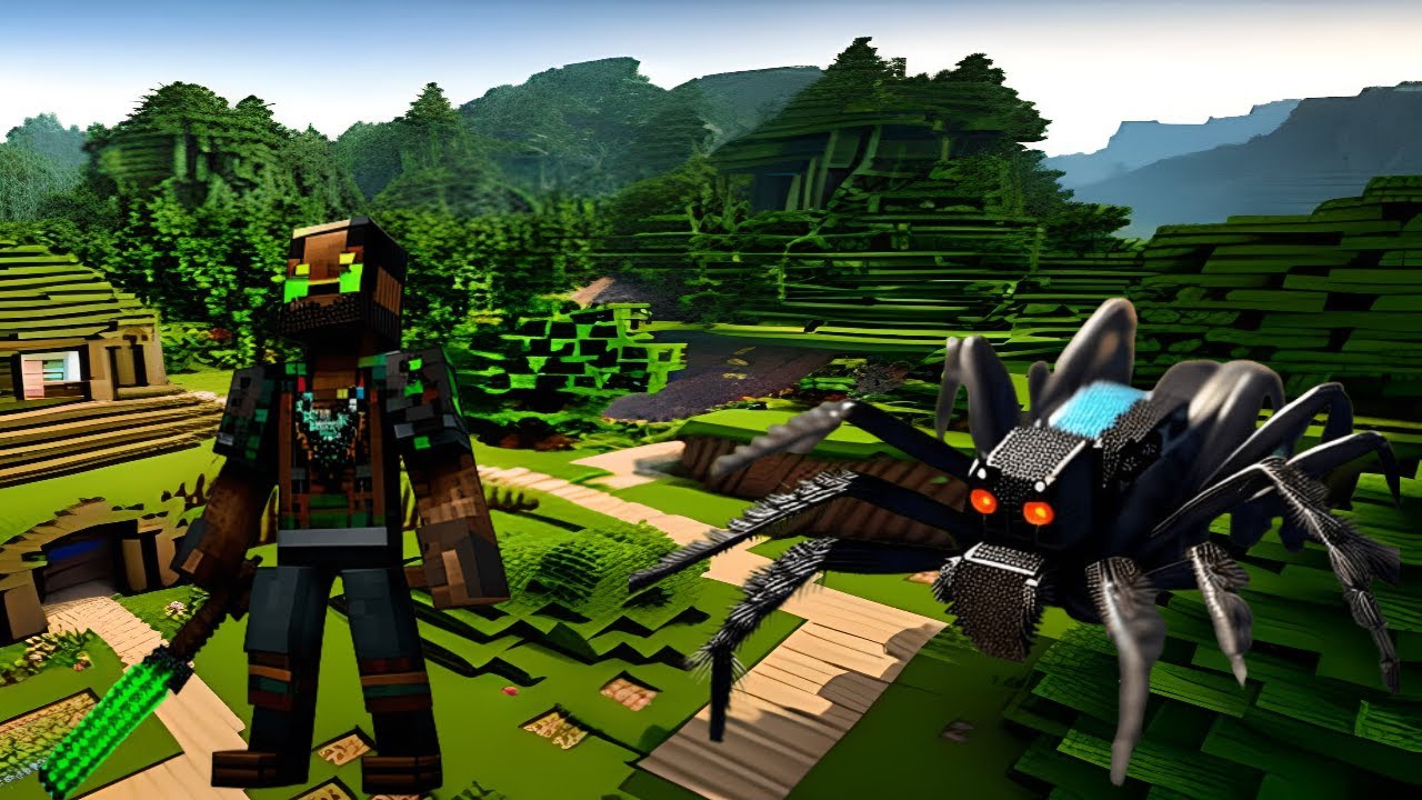 In Minecraft, zombies and spiders can spawn in various places, - YouTube