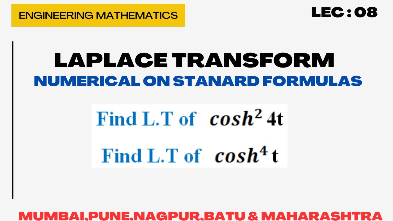 Standard Laplace Transform Formula Problems | Engineering Mathematics ...