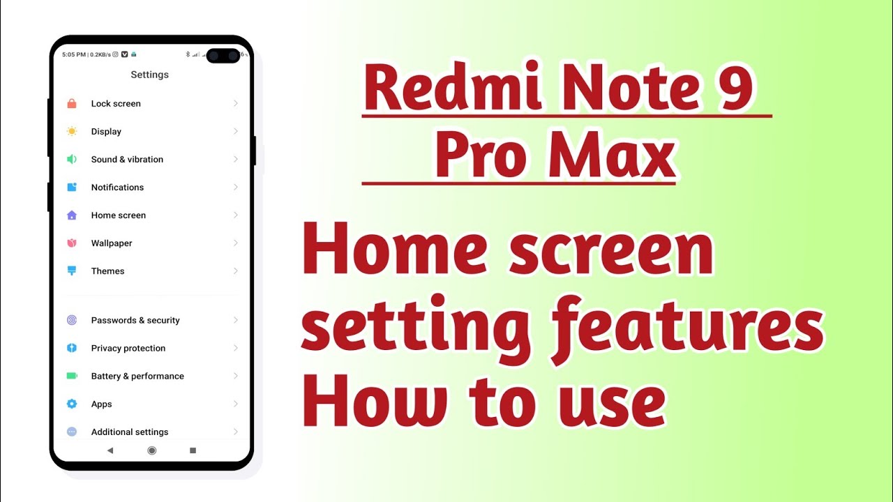 Redmi Note 9 Pro Max , Home screen setting Hidden features How to use ...