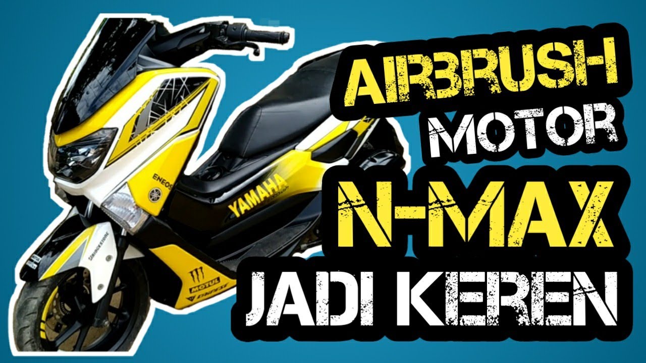 Airbrush yamaha Nmax putih kuning - YouTube