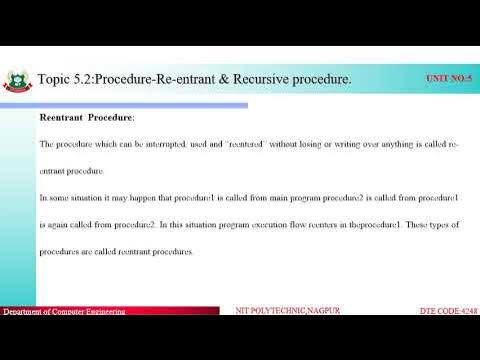 5 2 Procedure Reentrant Recursive - YouTube