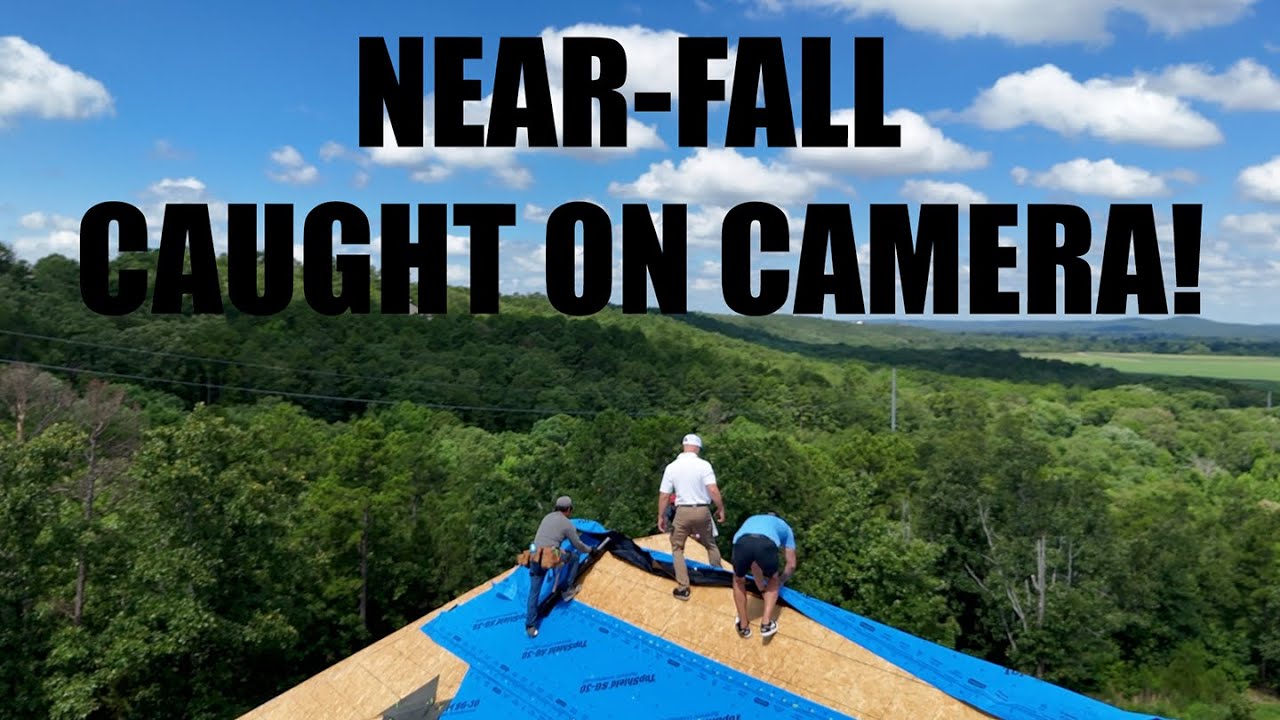 Roofing Gone Wrong: Roofer Almost Falls Off the Roof! - YouTube