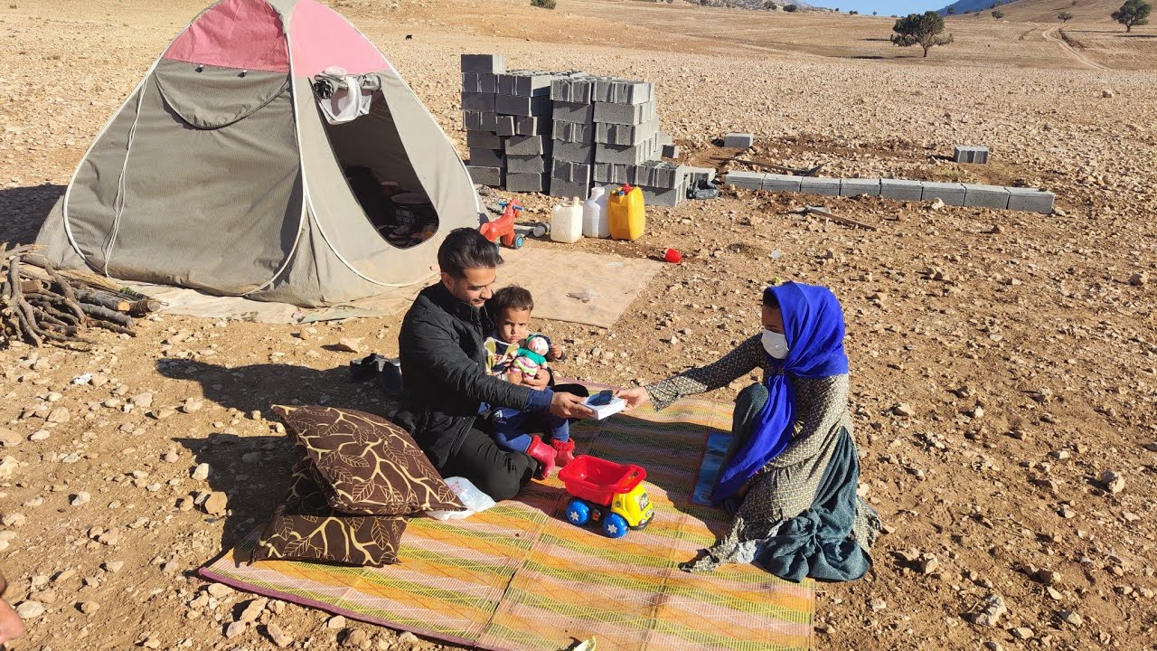 Construction of a new house by a nomadic woman and the help and support ...
