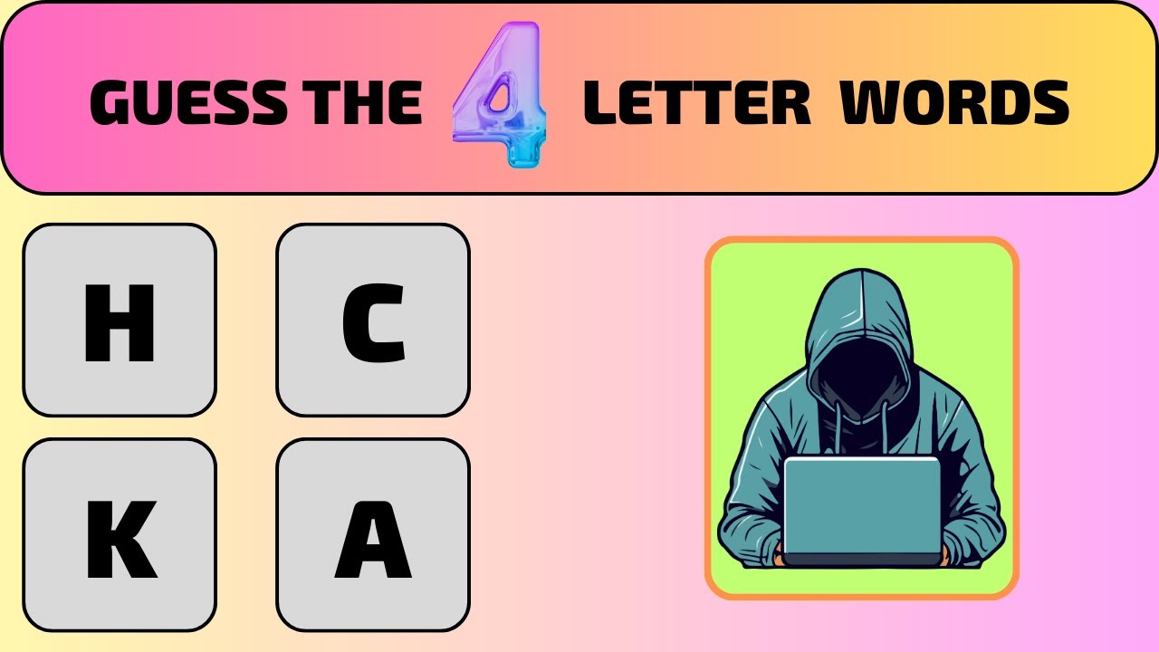 SCRAMBLED 4 LETTER WORD GAME | SOLVE THE QUIZ | GUESS THE WORD | SOLVE ...