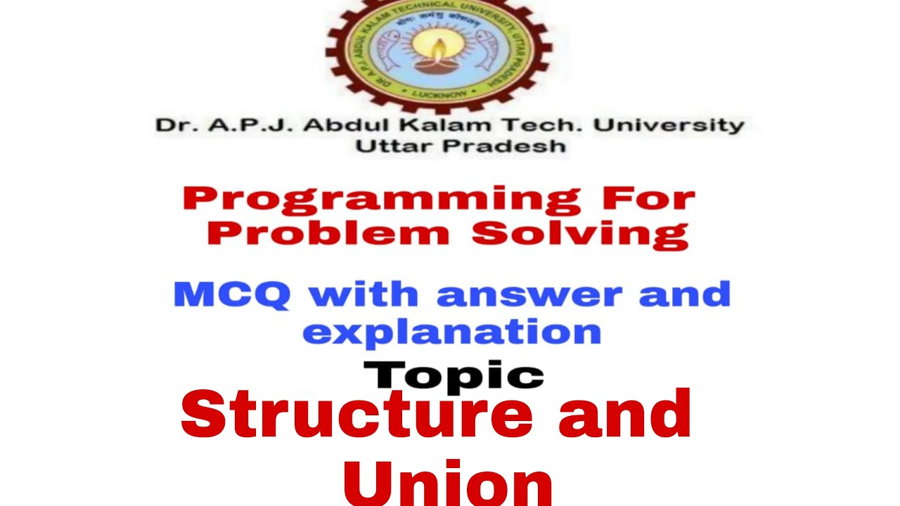 SESSION 12-MULTIPLE CHOICE QUESTION ON STRUCTURE AND UNION WITH ANSWER ...
