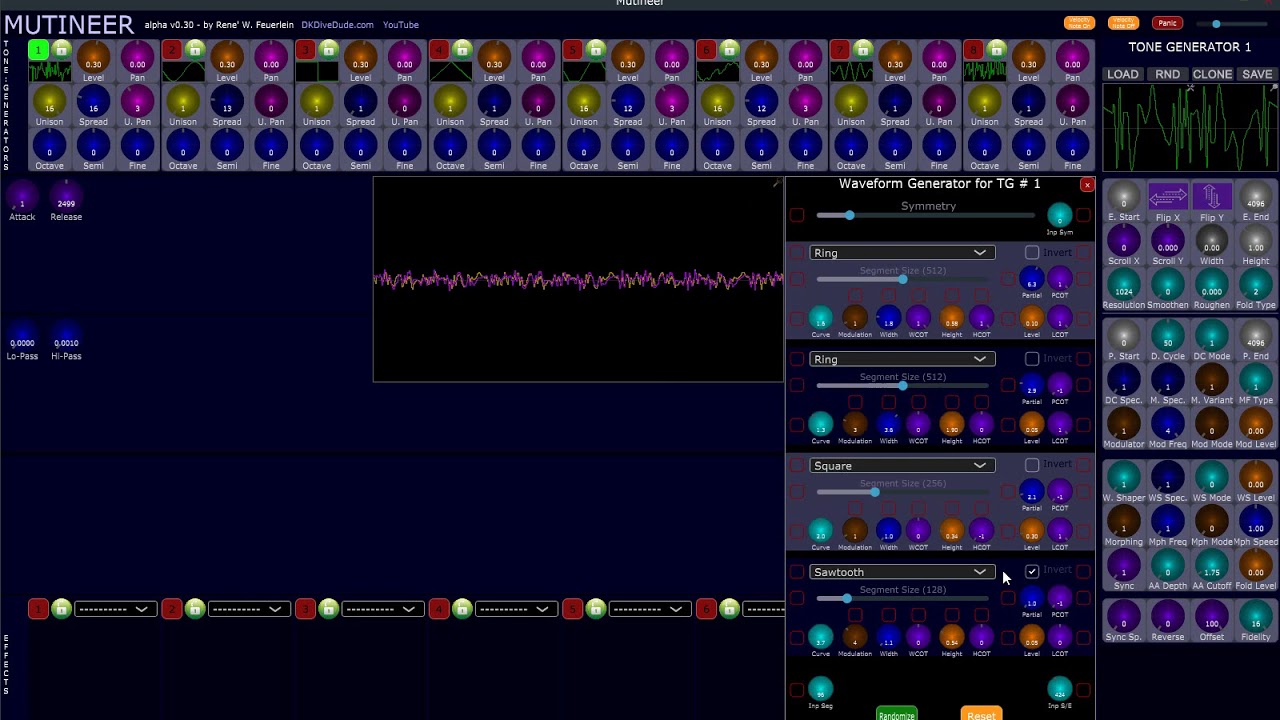 Mutineer v0.3 - Plugin Synthesizer Demo of Waveform Editing, Creation ...
