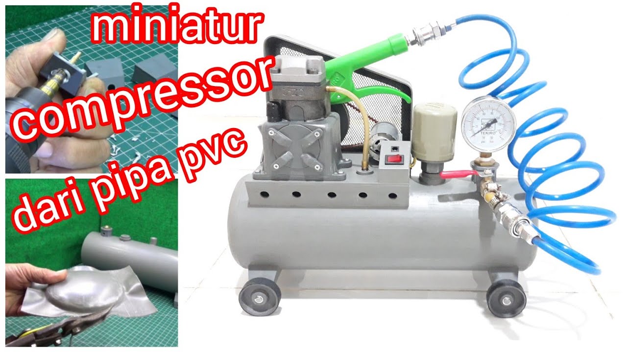 homemade mini air compressor from pvc#oill tank - YouTube