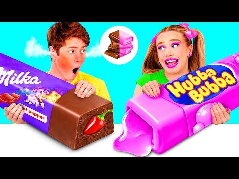 Sakız vs Çikolatalı Yemek Meydan Okumak | Yemek Yapmak İçin Çılgın Fikirler BaRaDa Challenge
