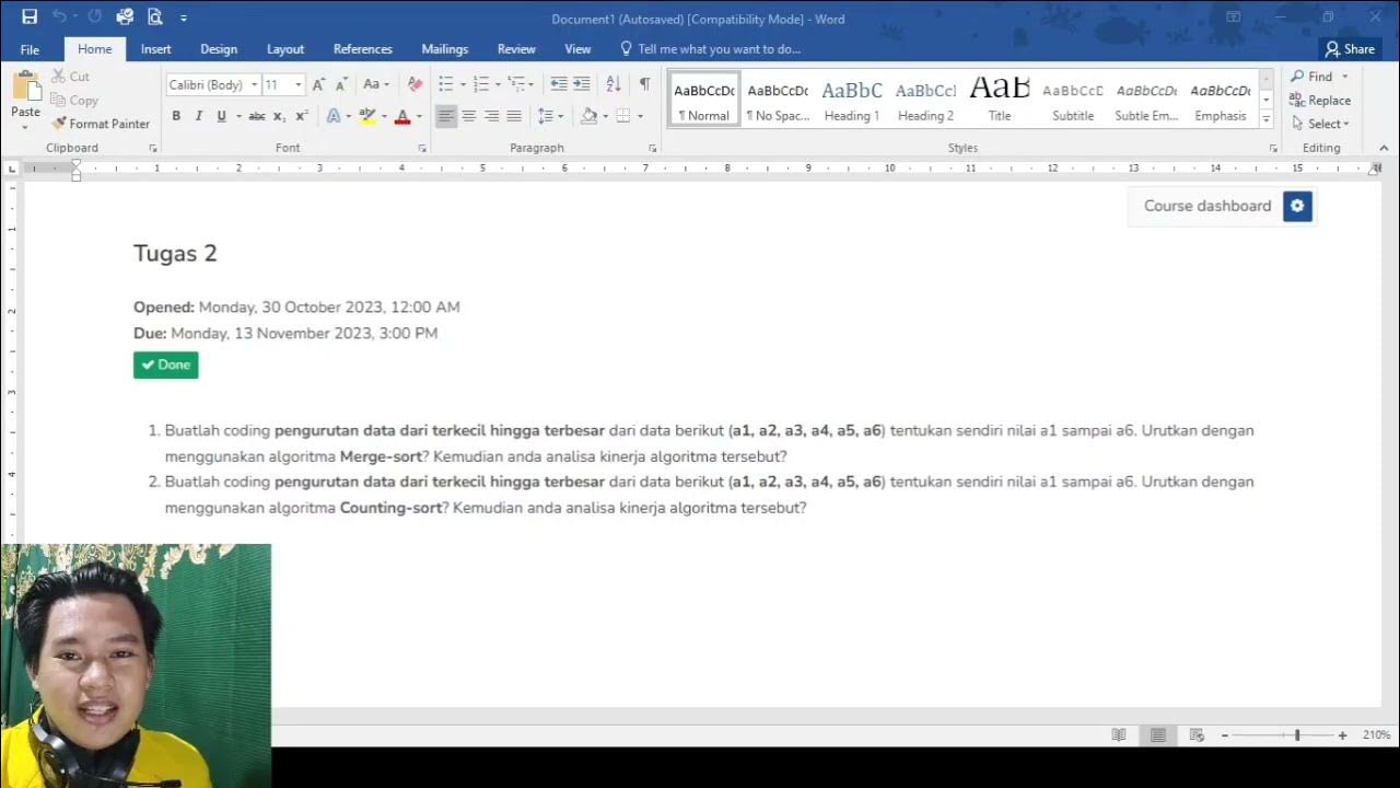 Tugas 2 Praktikum Struktur Data MSIM4202 - Soal No 1 Algoritma Merge-Sort NetBeans Java ...