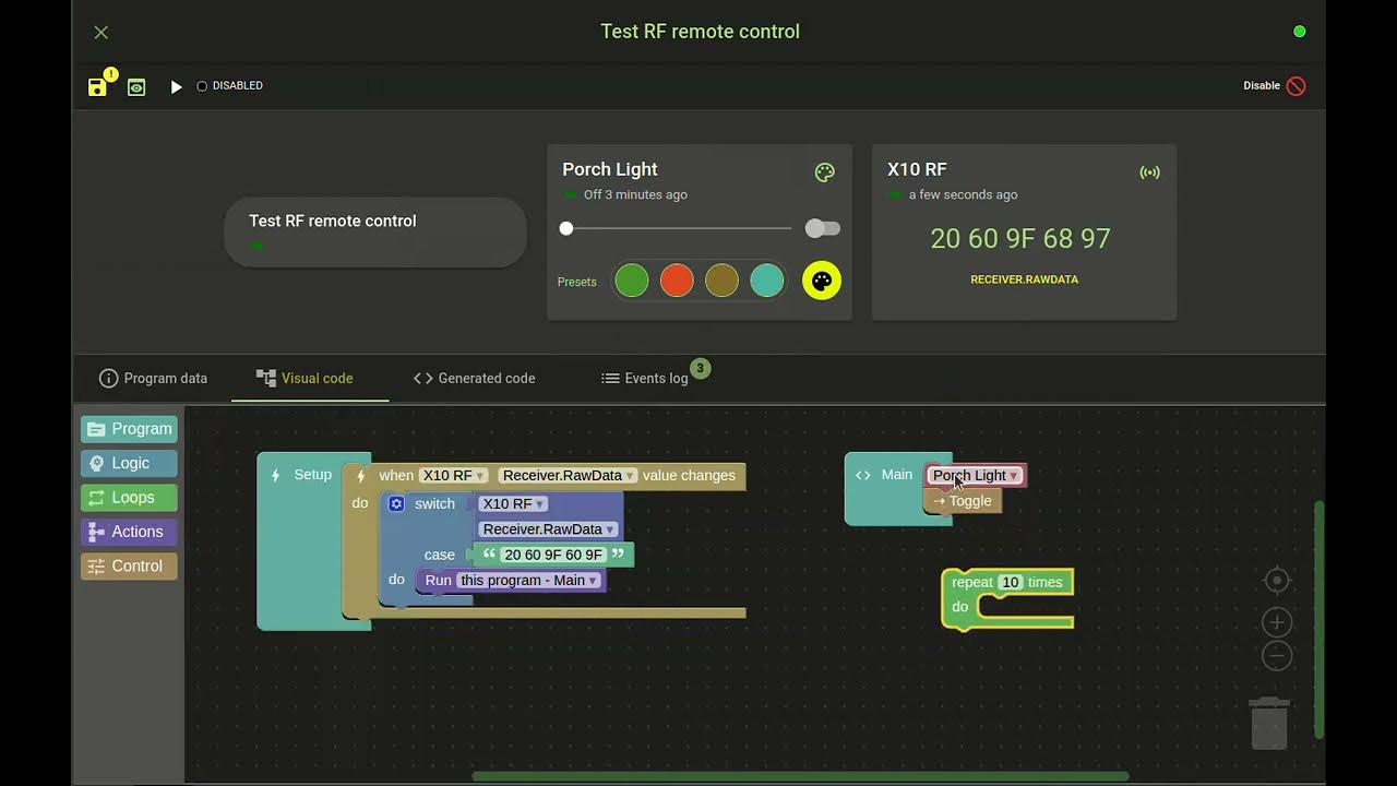 Handling events and switch statement in visual programs (Blockly) - YouTube