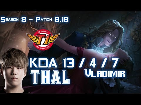 SKT T1 Thal VLADIMIR vs LUCIAN Bot - Patch 8.18 KR Ranked - YouTube