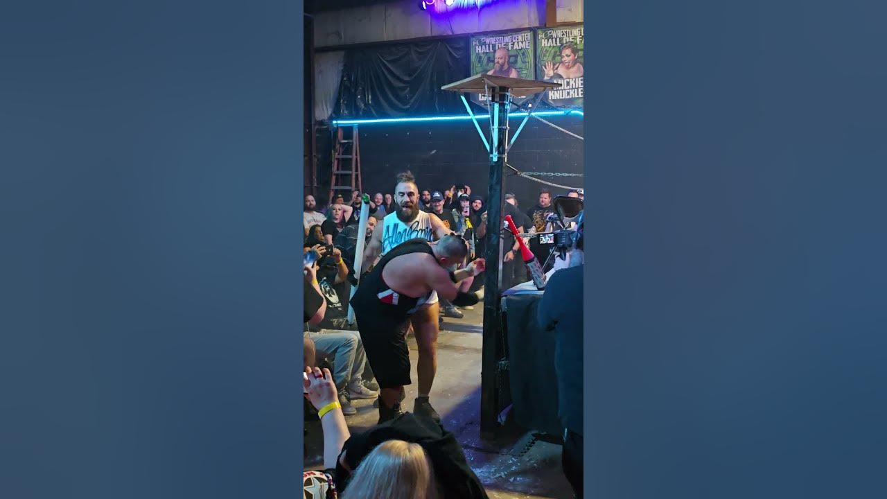 Big F'n Joe and Danny Demanto battle with light tubes at ringside - ICW NHB 64 10/5/24 - YouTube