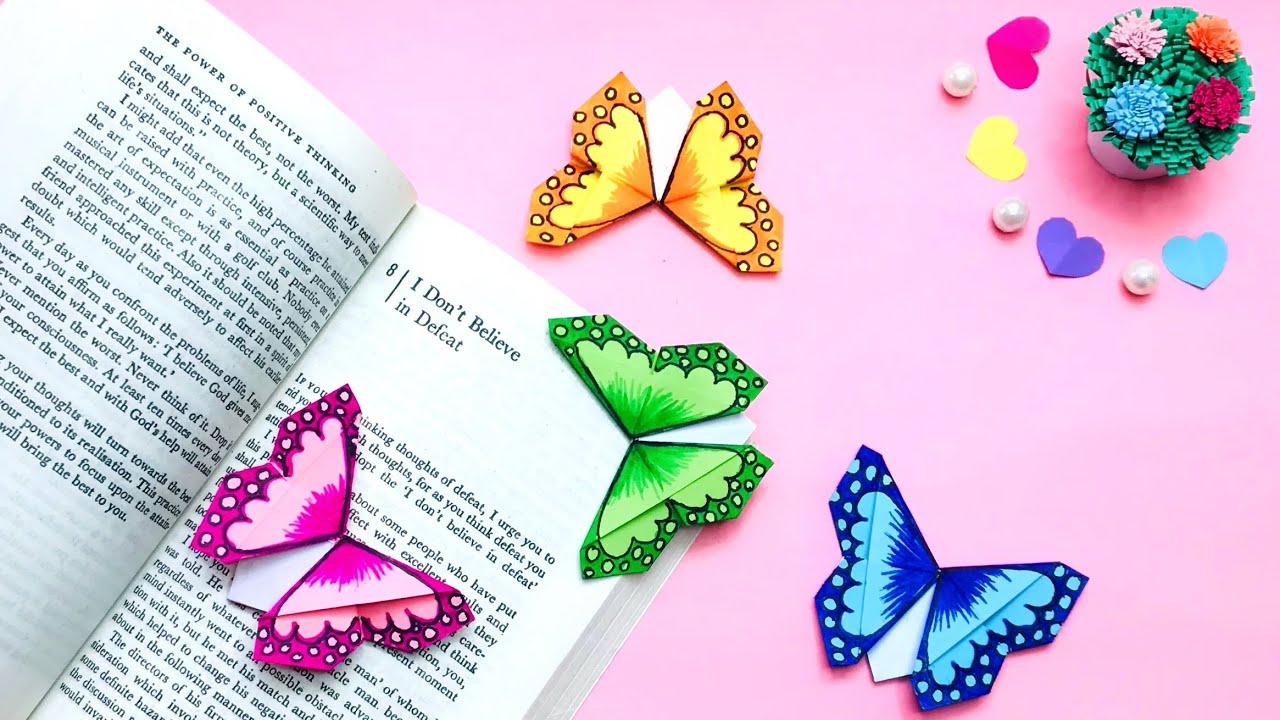 Easy DIY Origami Butterfly Bookmark || Beautiful Bookmark ideas || How ...
